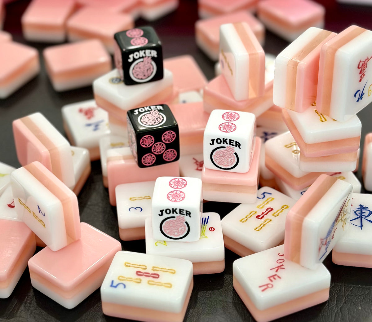 Searching for Bubble Gum Fisher (the Sequel)- one pair of white 19mm dice with light and dark ...