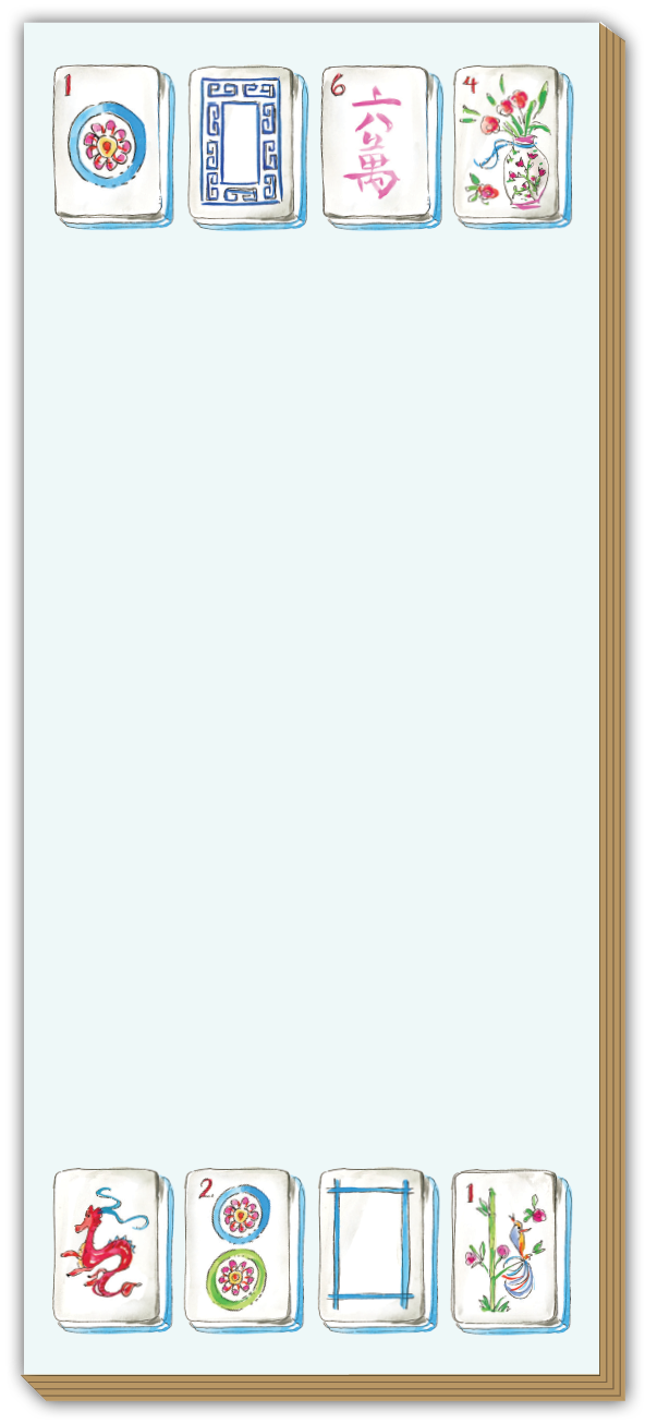 Handpainted Mahjong Tiles Luxe Skinny List Pad Note Pad – Modern Mahjong