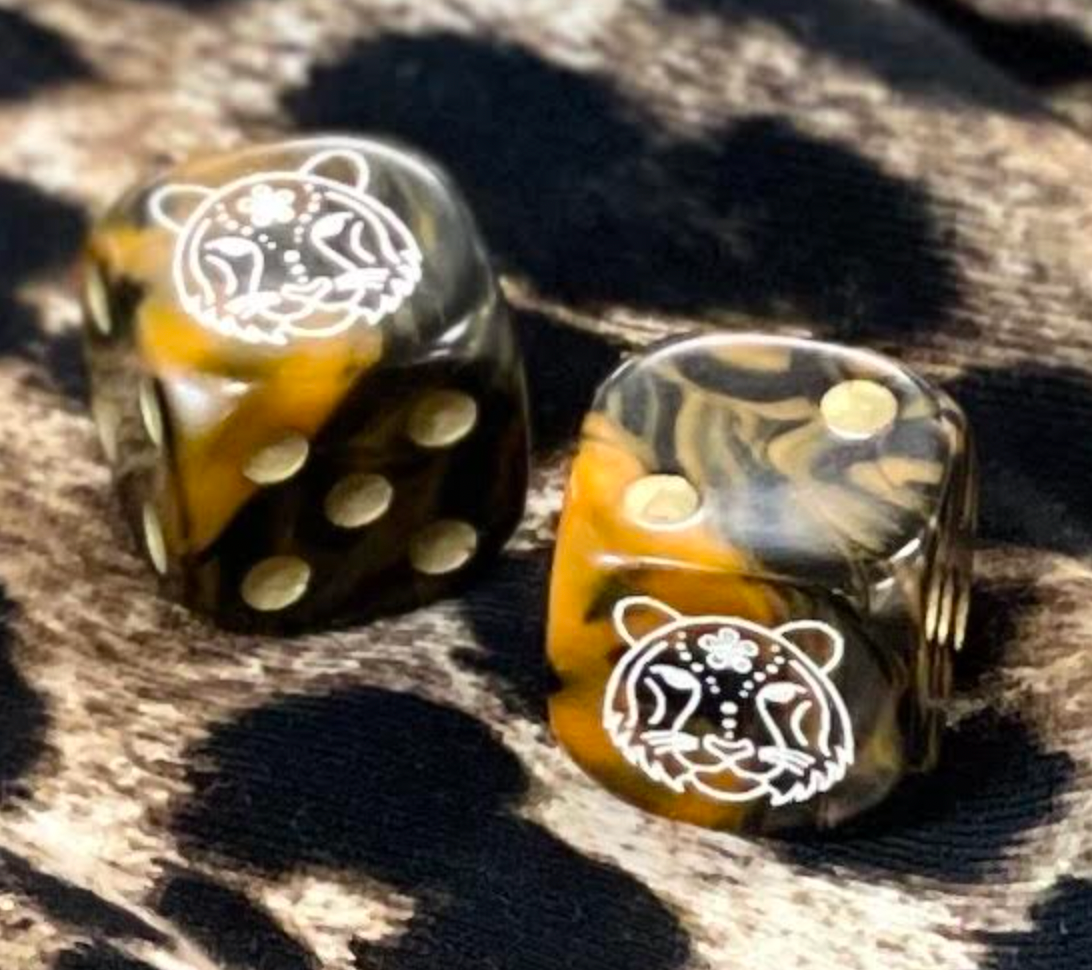 Year of the Tiger Mahjong Dice™ - one pair of 16 mm Tiger dice – Modern ...